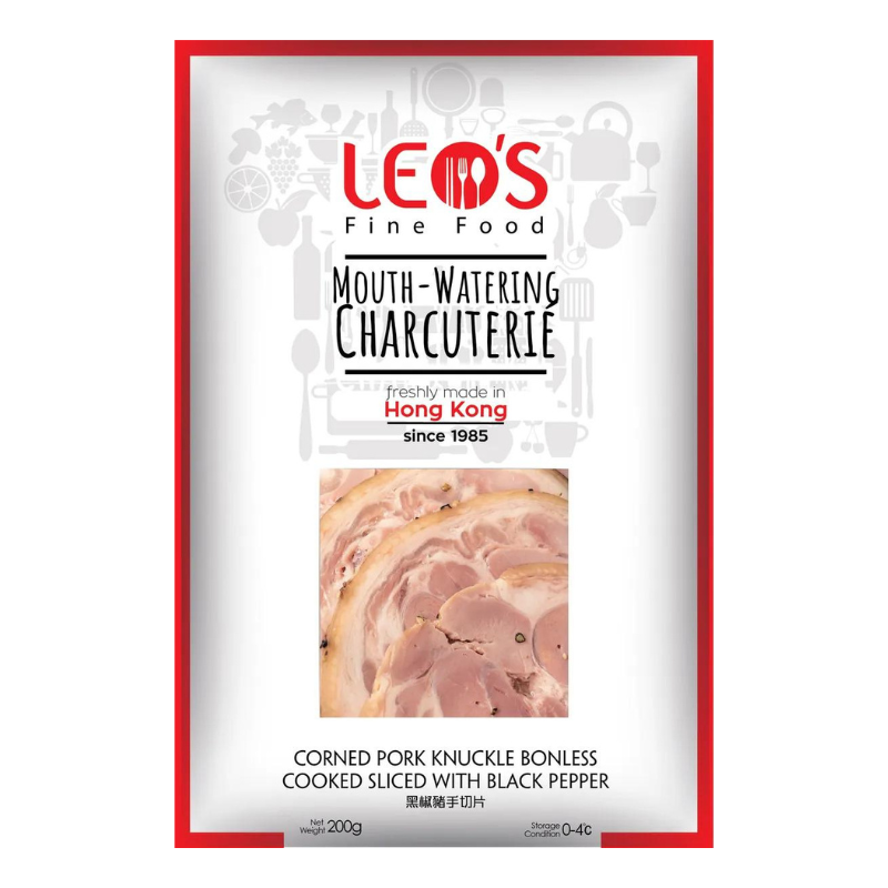 Leo's - Corned Pork Knuckle Bonless cooked sliced with black pepper ...