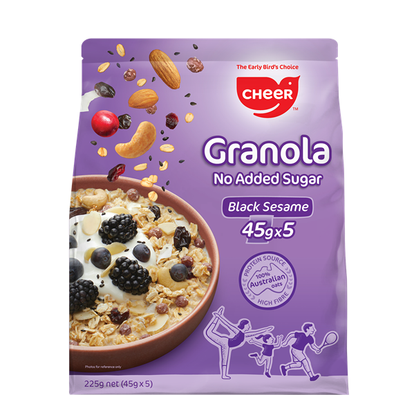 Cheer - Granola Black Sesame (No Added Sugar) 45gx5 | DCH Living